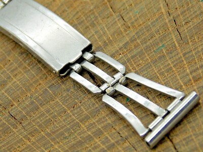 Vintage Ratchet Deployment Clasp Stainless Steel 17.5mm Watch Band Pre ...