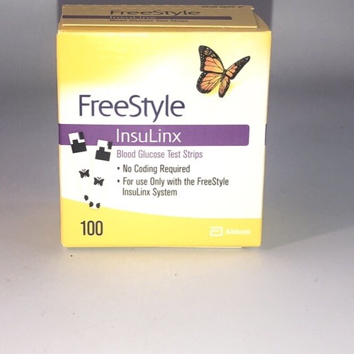 1 Box 100 Count Abbott Freestyle InsuLinx Blood Glucose Test Strips-New ...