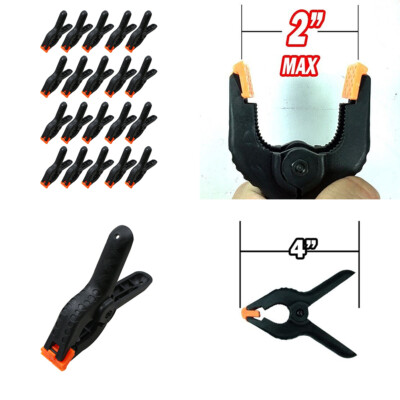 US 20 Heavy Duty 4" Plastic Spring Clamps DIY Small Tool Clip 2" Jaw ...