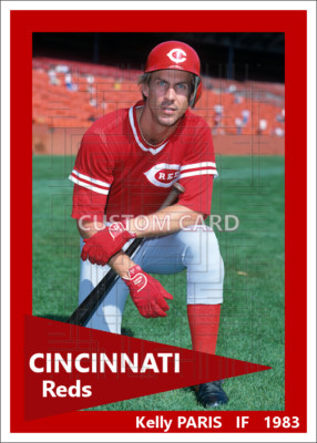 Kelly Paris - 1983 Cincinnati Reds - 2.5 x 3.5 custom card (blank back ...