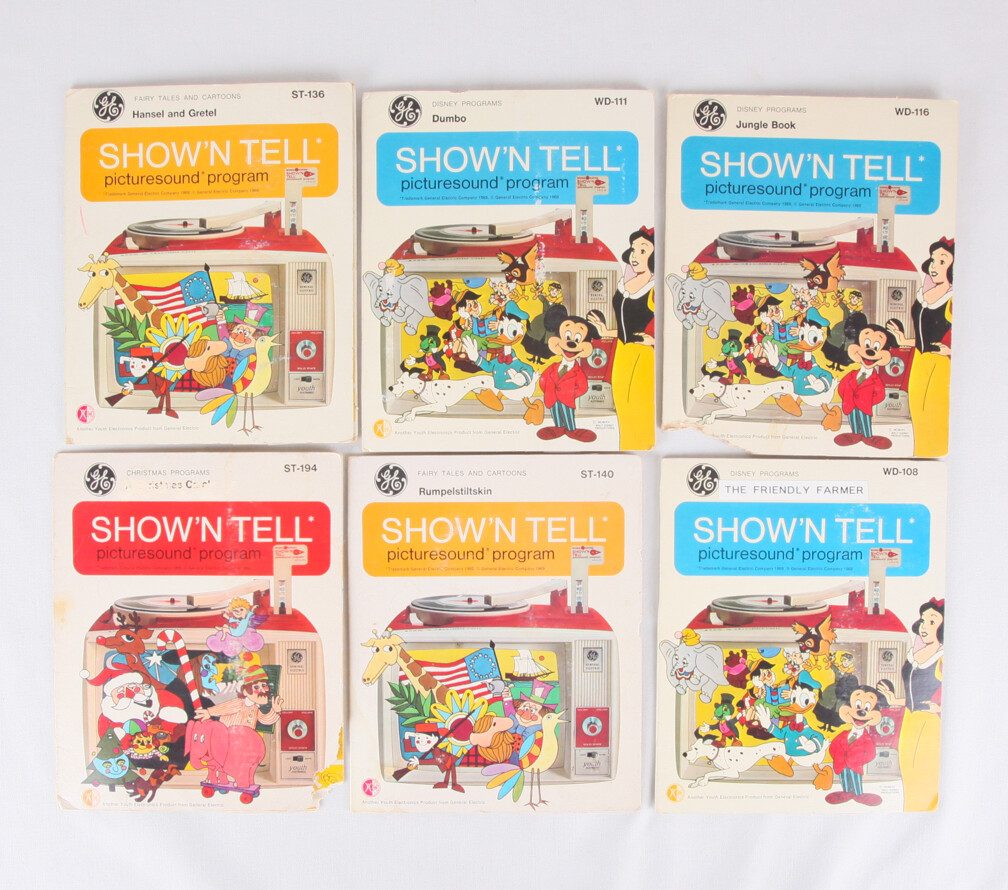 Show'n Tell Picturesound Program (GE, Disney) Lot of 6, 45 Record and ...