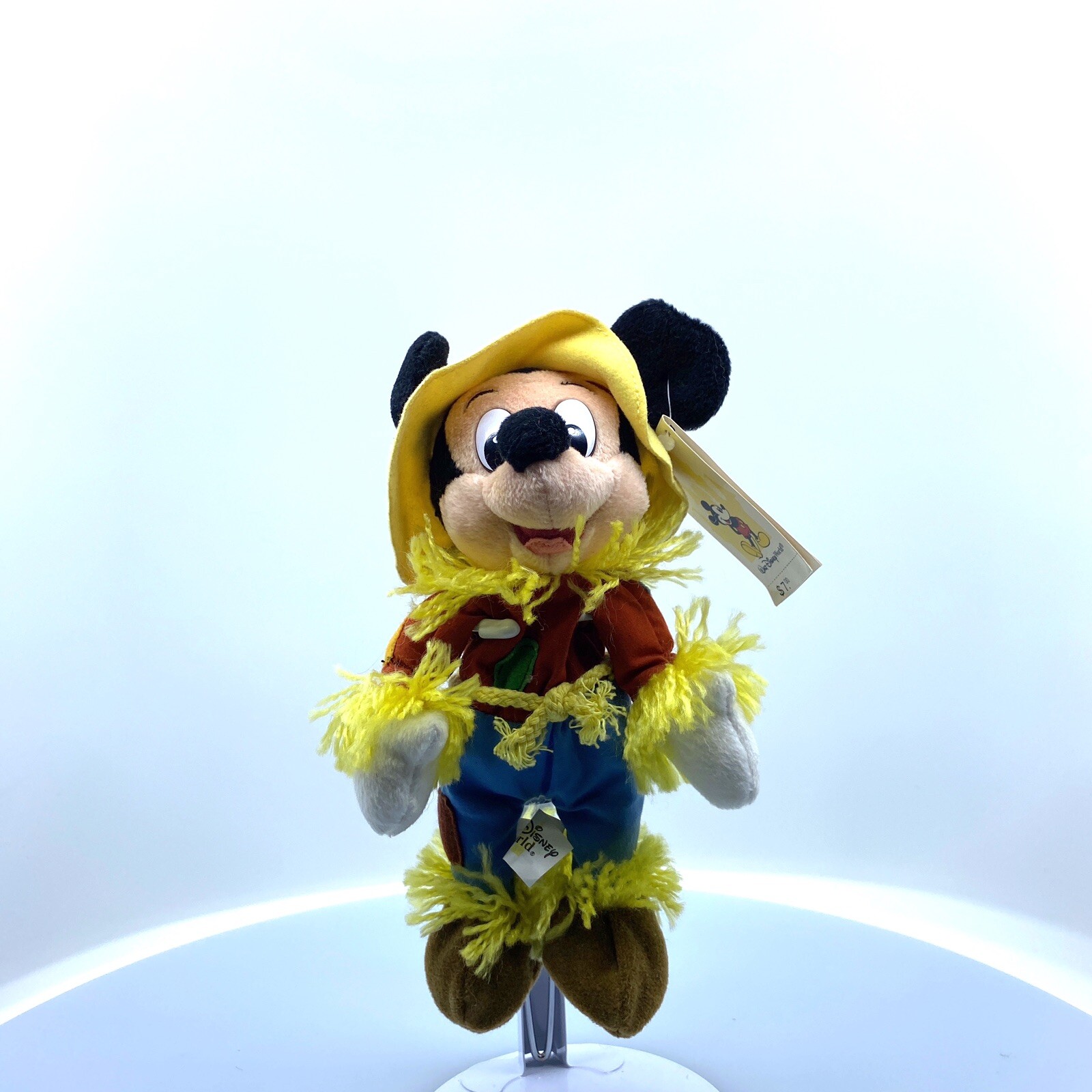 Vintage Mickey Mouse Scarecrow Costume Disney 9" Bean Bag Plush Toy 90s ...