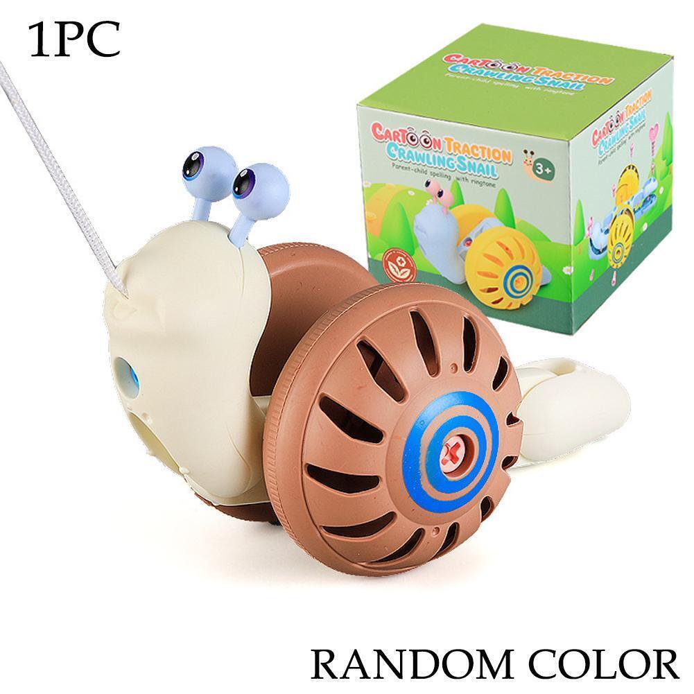 1x Pull String Cartoon Snail Car Toy Early Education Toy Gift For ...