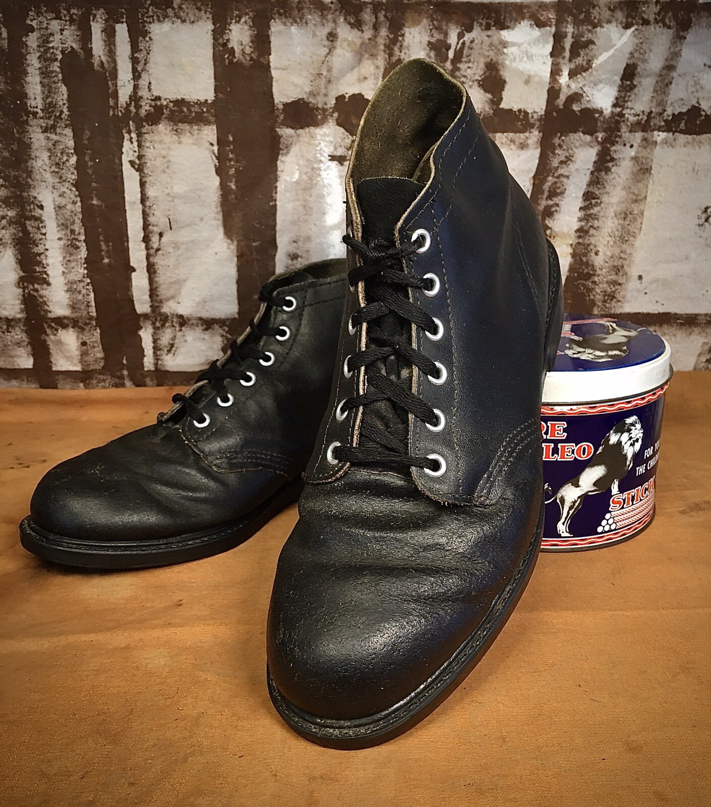 🔥1960s US PRISON ISSUED ANKLE LOW CUT LACE BOOTS SIZ… - Gem