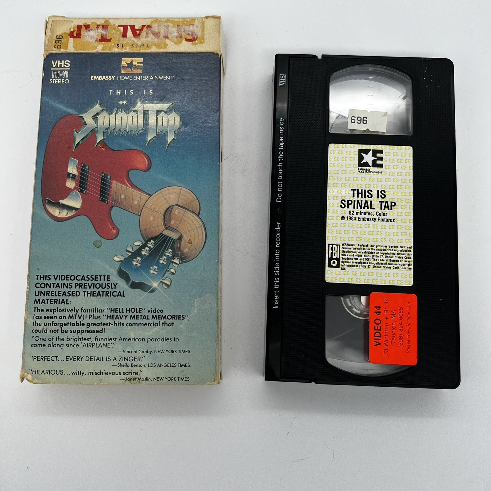 This Is Spinal Tap (VHS, 1984)Nelson Entertainment w/ Prev Unreleased ...