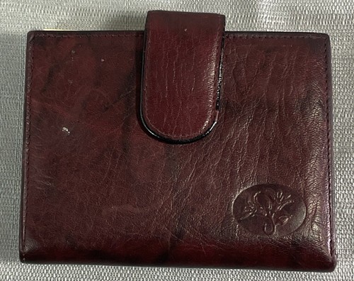 Vintage Genuine Cowhide Leather Brown Bifold Wallet Lock Kiss Coin ...