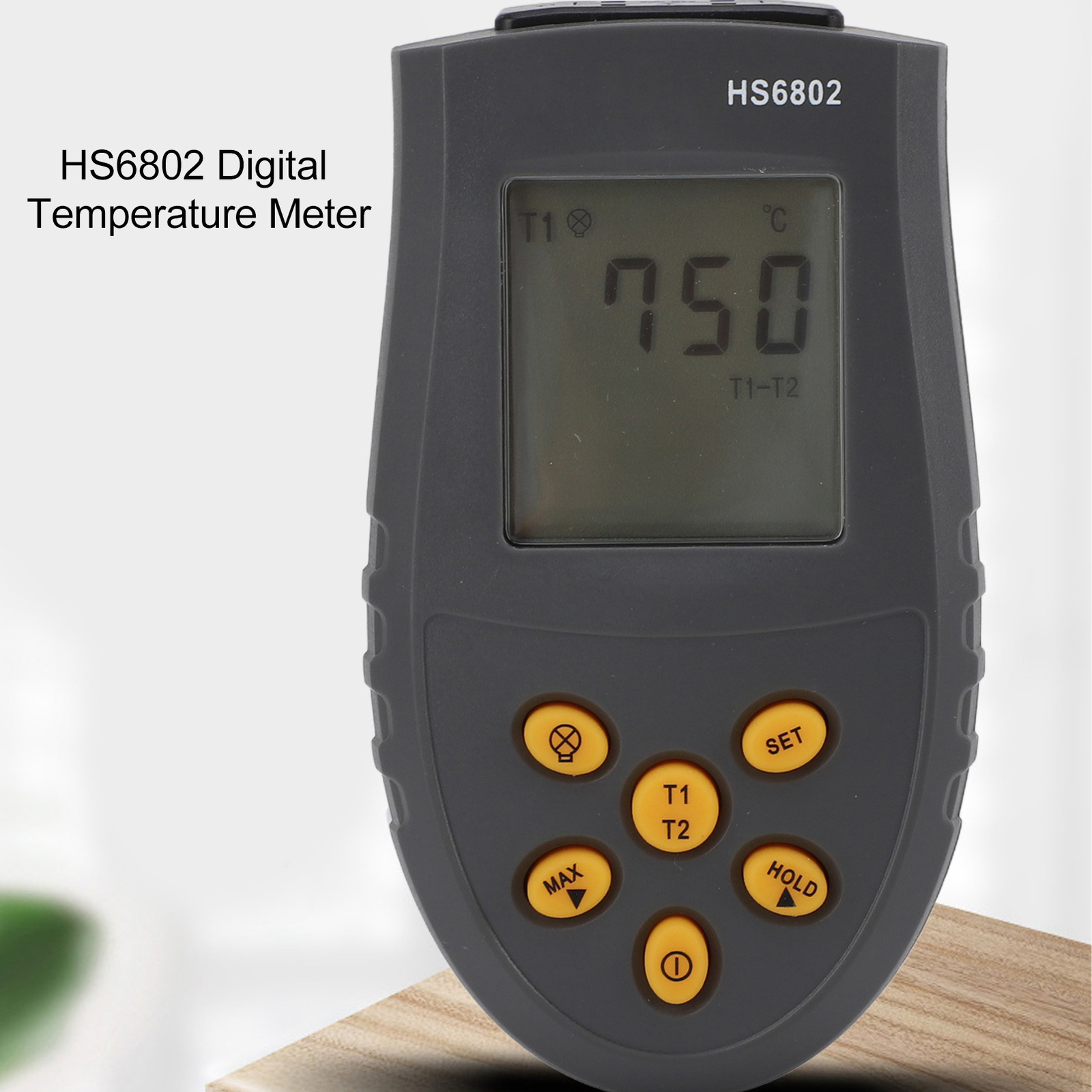 HS6802 Dual Channel Digital Thermometer Temperature Measuring Equipment ...