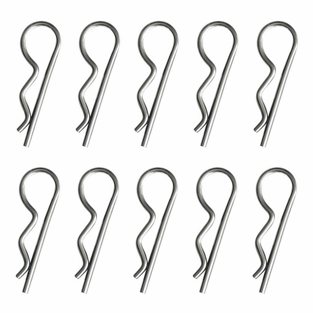 10Pcs Bright Zinc Plated - Hairpin Cotter Pin R Shaft Retaining Clips ...