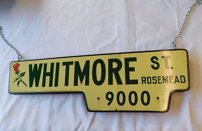 Vintage Original Porcelain Rosemead CA California Whitmore Street Sign ...