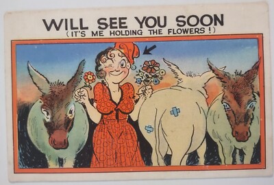 Vintage Comic Humor Art Linen Postcard 1940's -50's Cartoon 76 | eBay