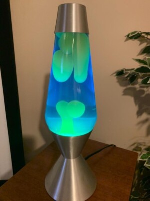 Lava Lamp Volcano Liquid Bulb Included Yellow Blue Silver Base 40 Watt ...