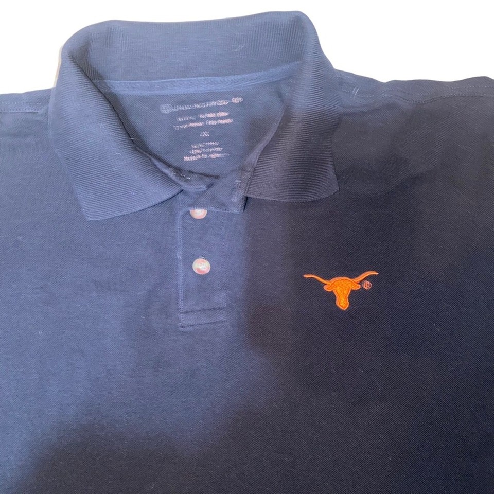 University Co-Op University of Texas Austin Longhorn polo shirt black ...