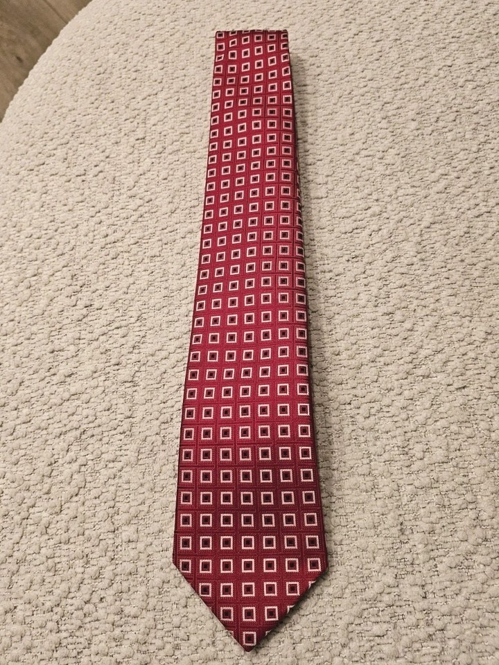 Donald J Trump Signature Collection Tie Red Plaid Men's 100% Silk ...