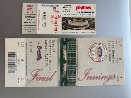 1971 Philadelphia Phillies 1st game / 2003 Final game at Veterans ...