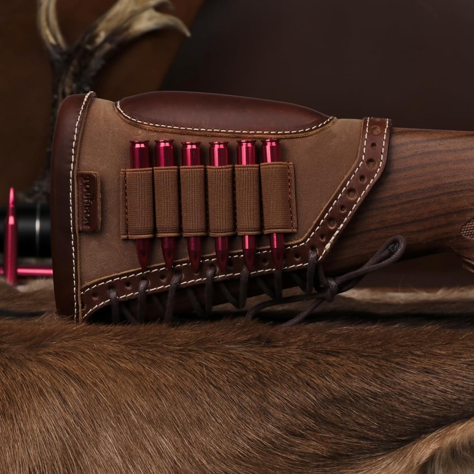 Canvas Leather Recoil Pad with Shell Holder Cheek Rest for Rifle and ...