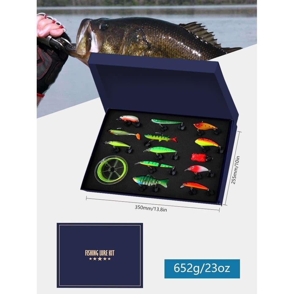 Fishing Lure Kit Diving Minnows ABS Construction Lightweight Design 3D ...