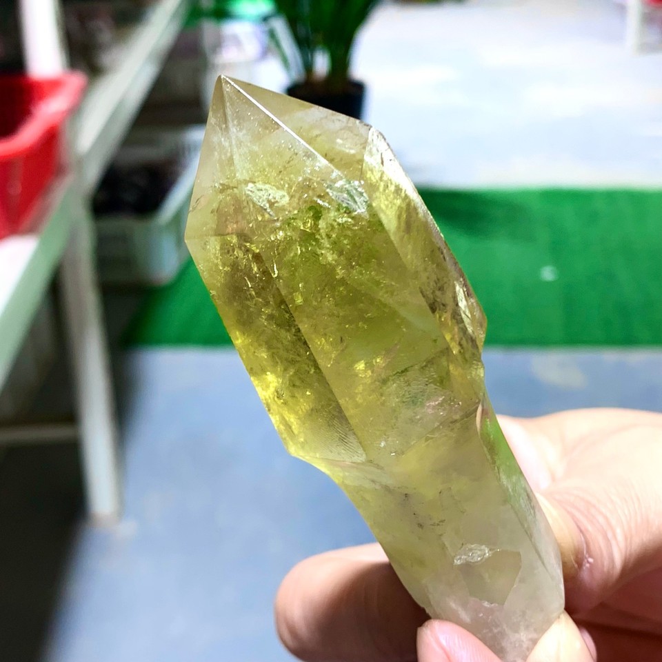 108G Natural dreamy yellow crystal pillar pointed stele point treatment | eBay