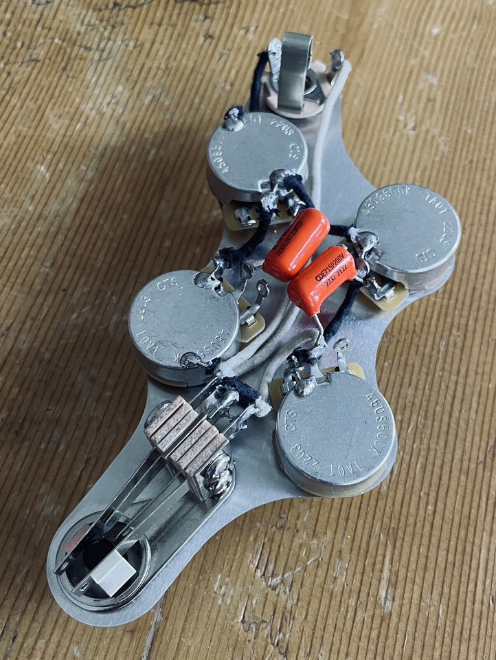 Gibson SG 50's Wiring 500k CTS Brass Shaft Pots .022 Orange Drop ...