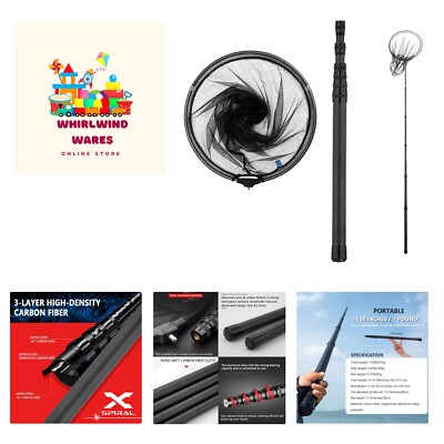 Long Fishing Net Telescoping Handle, Carbon Fiber Fish Net, Portable ...