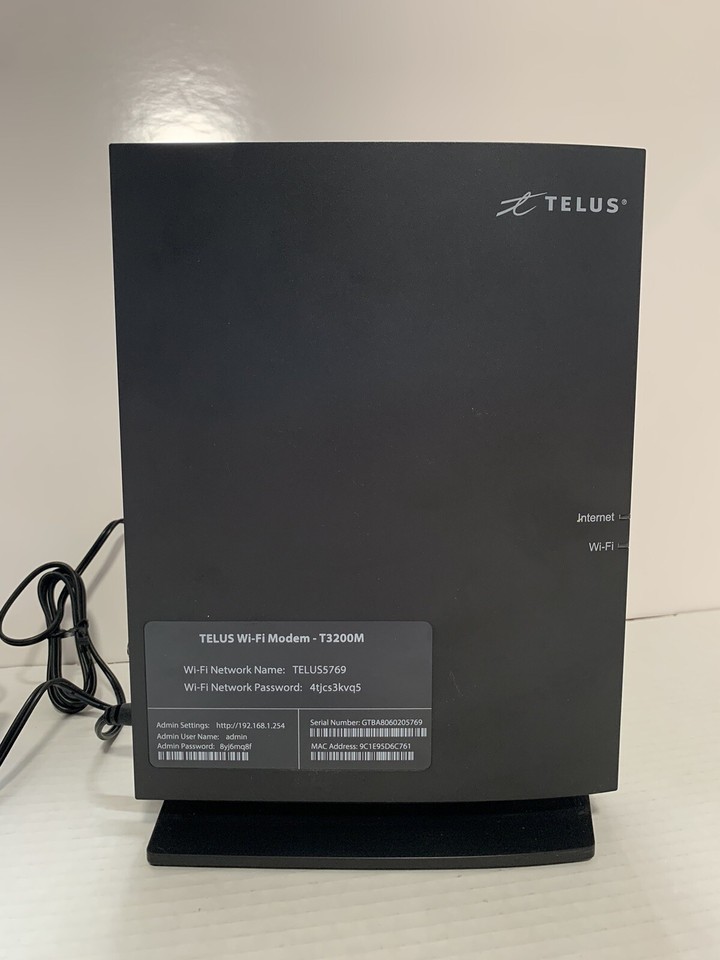 TELUS T3200M Wireless Gateway Modem Wifi DSL Fibre Optic Dual Band ...