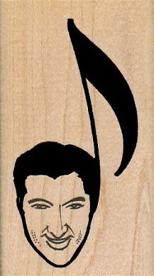 Liberace Musical Note 1 3/4 x 3" Rubber Stamp, Music Stamp, Instruments ...