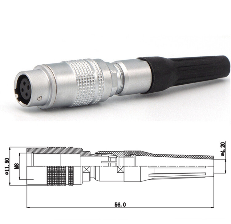 mini XLR YC8 2-pin 3-Pin 4 Pin 5-Pin 6mm quick self locking aviation ...