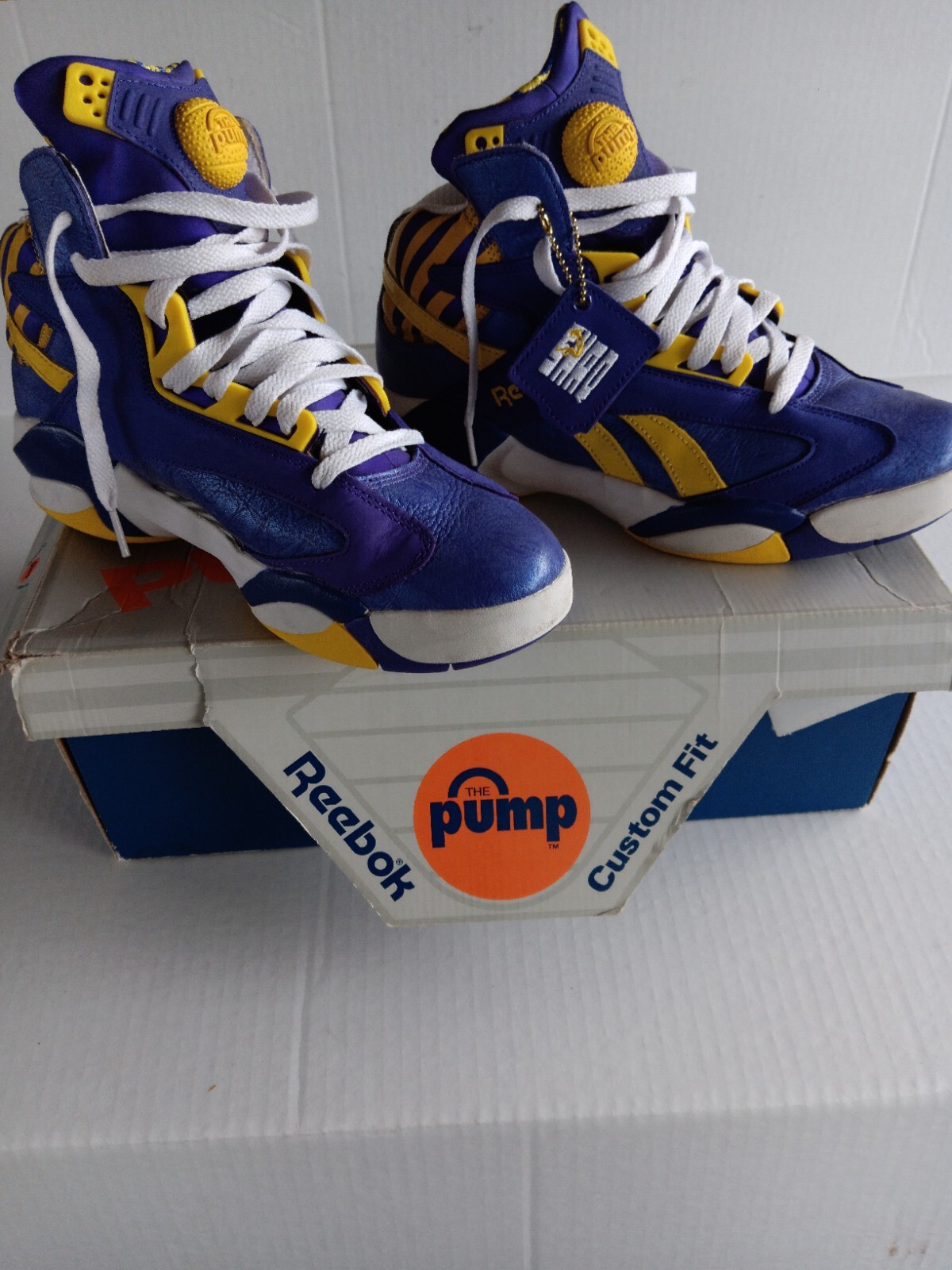 Vintage Rebok Pump Shaq Attack LSU Tiger Basketball … - Gem