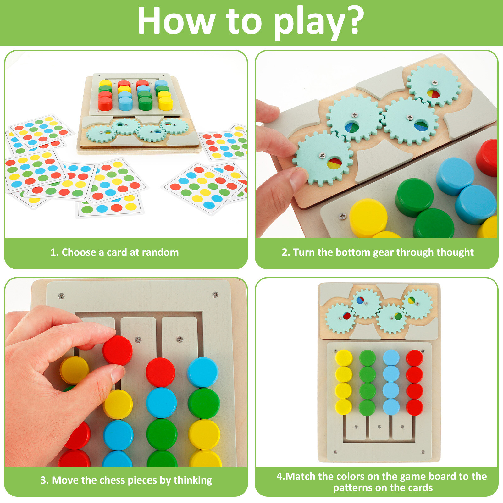 Color Matching Puzzle Toys Montessori Slide Color Matching Brain ...