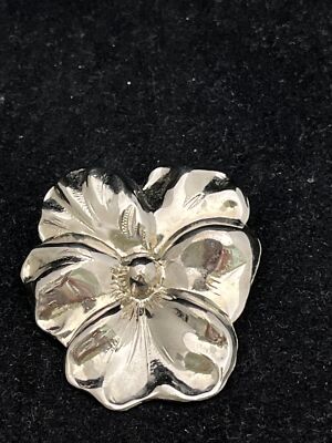 Vintage Silver Tone Textured Flower Scarf Clip | eBay