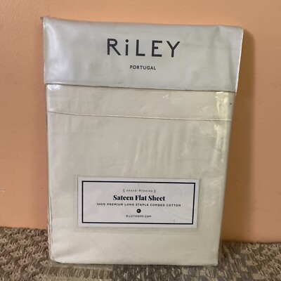 RiLEY Home Sateen Flat Sheet Queen 94x104 in Ivory NWT @ 👍 | eBay