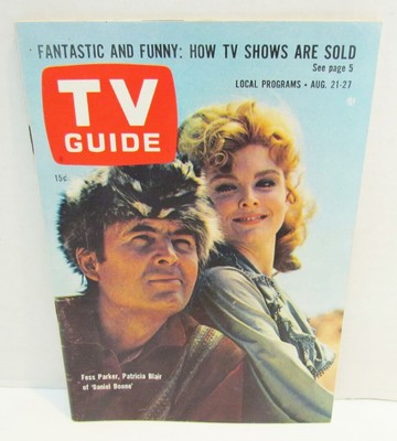 TV GUIDE MAGAZINE AUG. 21, 1965 ISSUE # 647 FESS PARKER DANIEL BOONE ...