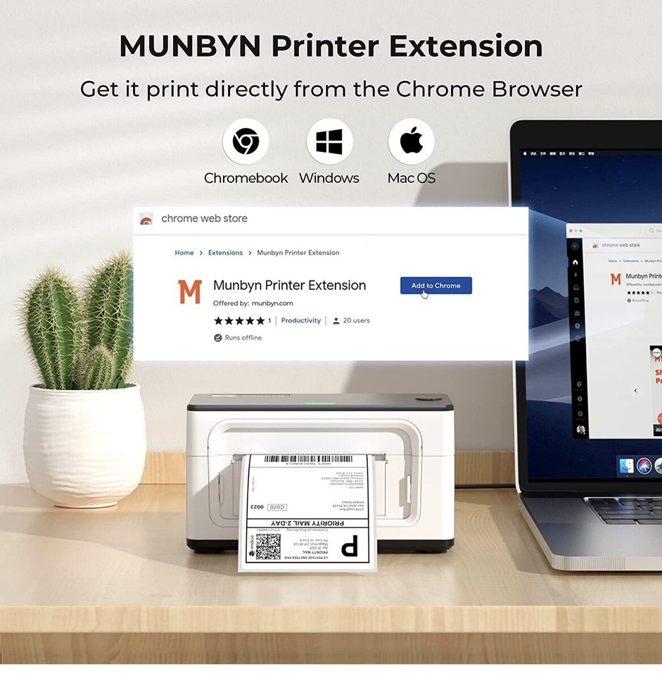 MUNBYN USB 4X6 Thermal Shipping Label Printer /Postal Scale for UPS ...