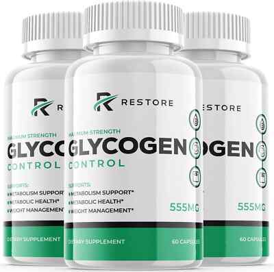 3 Pack Restore Glycogen Control Maximum Strength Restore Weight Control ...