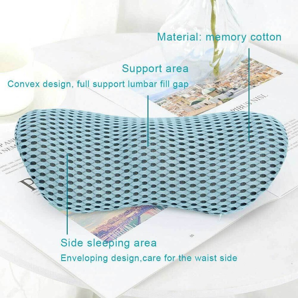 Lumbar Support Wedge Memory Pillow Bed Cushion For Sleep Lower Back ...