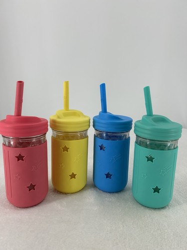 Elk and Friends Kids & Toddler GLASS Sippy Cups Silicon Straw Mason Jar 10 Ounce | eBay