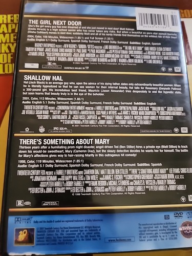 DVD- 3 Movie Disc,. The Girl Next Door, Shallow Hal, There's Something ...