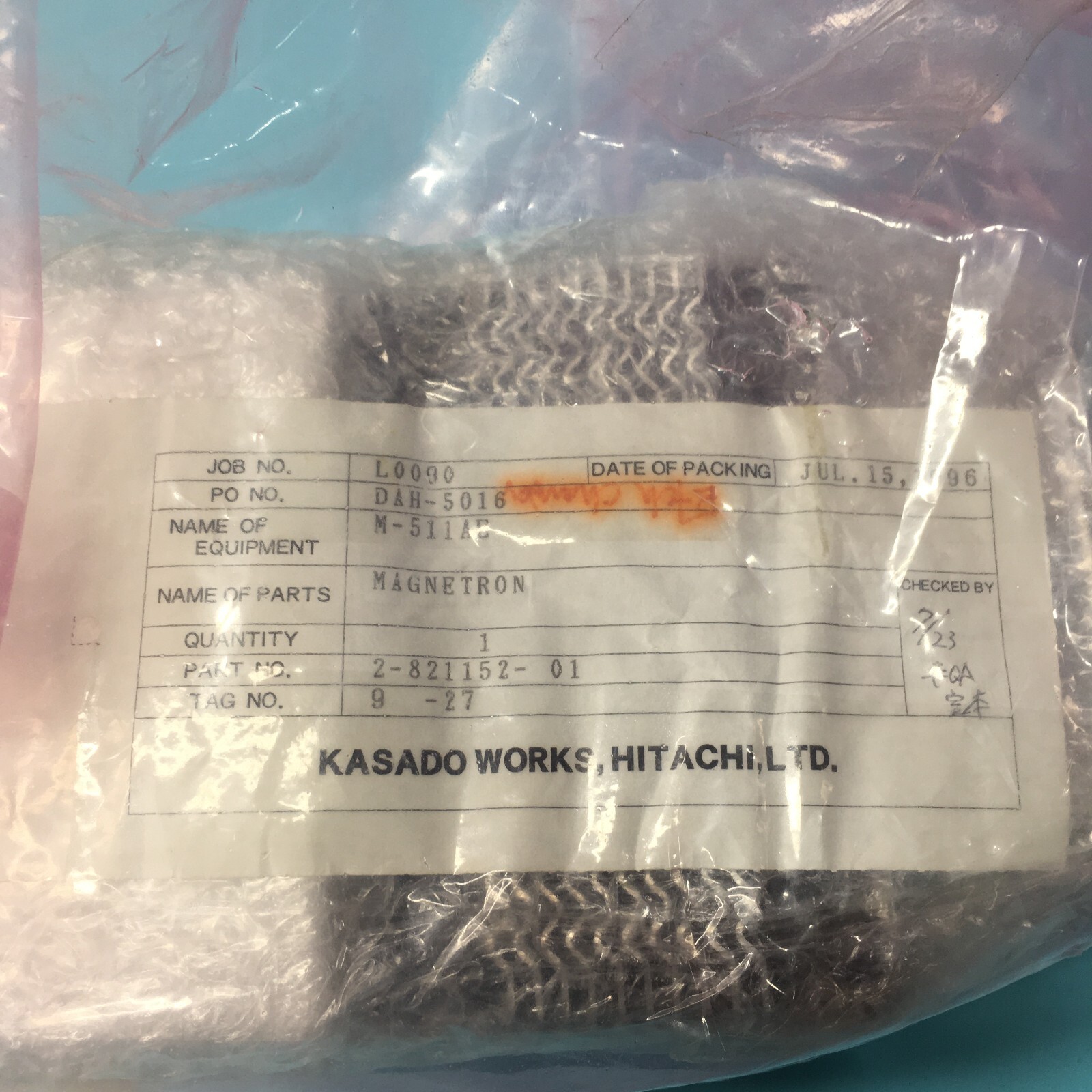 Hitachi 2-821152-01 Magnetron M-511AE KASADO WORKS 2M130 122214 for ...