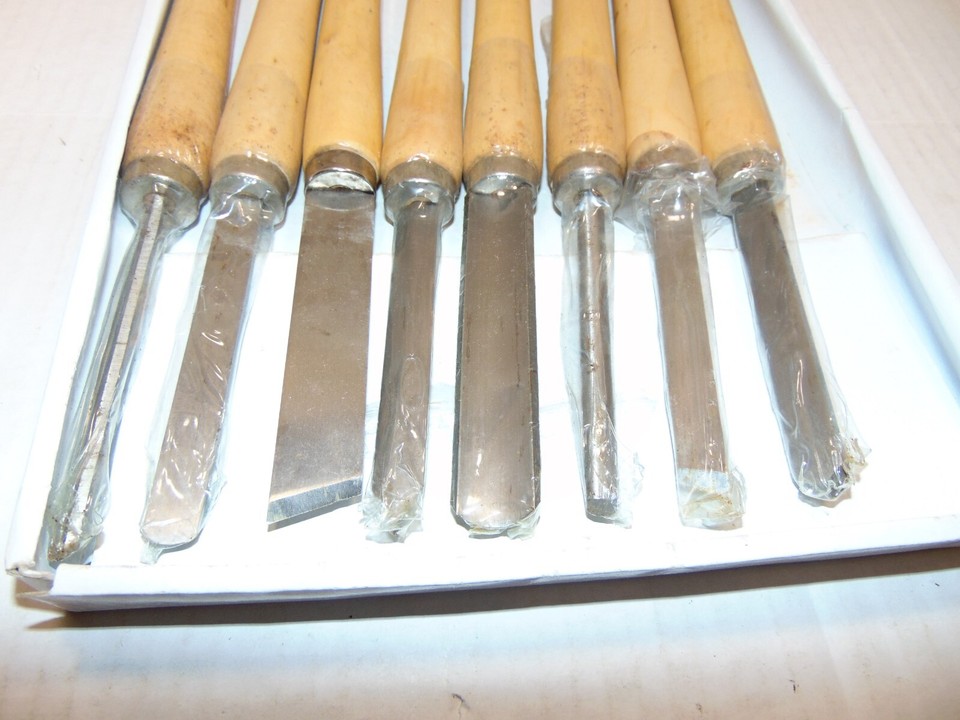 8pc Wood Lathe Chisel Set Turning Tools Woodworking Gouge Skew Parting ...