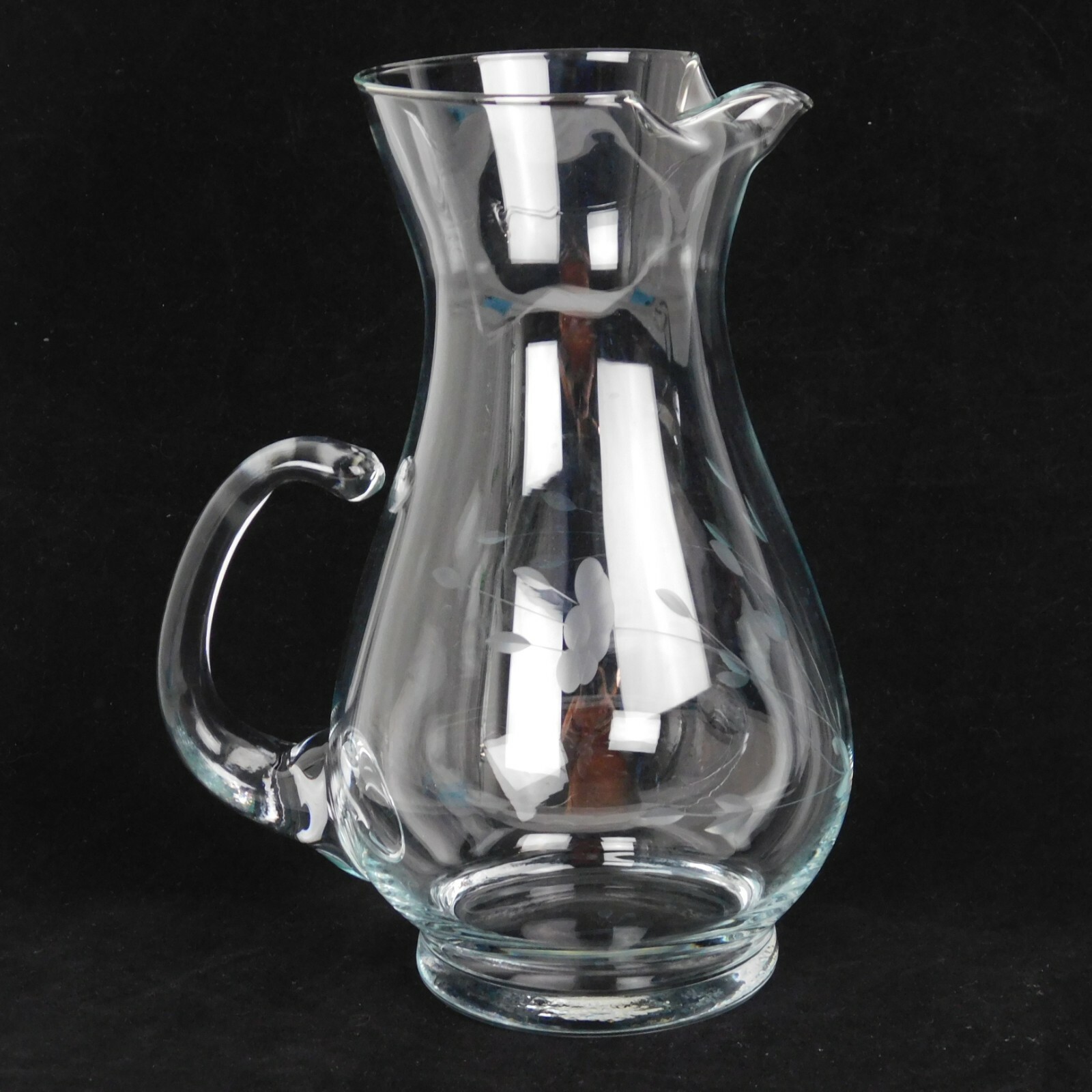Princess House Handblown Etched Glass Pitcher Heritage Pattern 72 oz ...