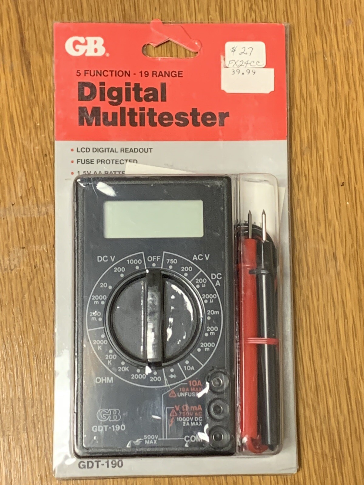GB Multitester Multimeter Digital 1000v 5 Function 19 Range Gdt-190a ...