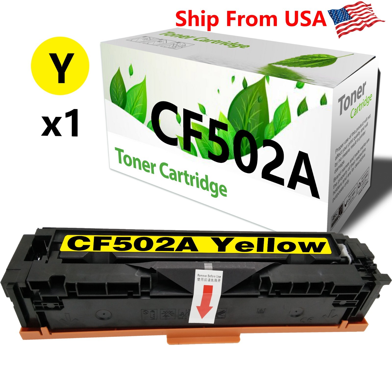 1-Pack 202A Toner Cartridge CF502A for M254dw M254nw (Yellow) | eBay