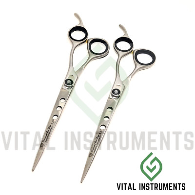 2 Professional Grooming Scissors 8.5" with Rest Hook Stainless Steel ...