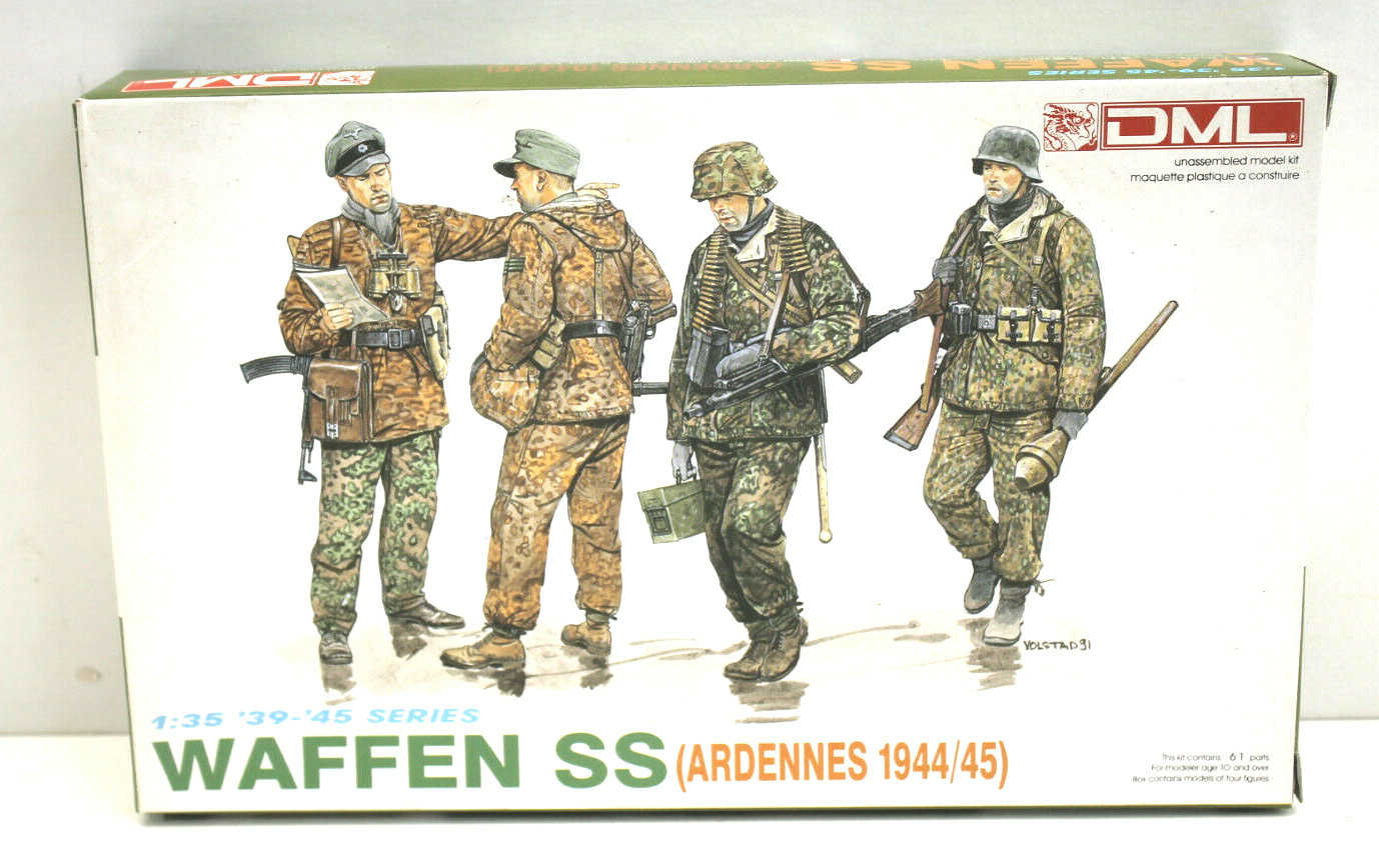 5pc Dragon DML 1/35 Model Figure Kits + Weapons Waffen SS Red Devils ...