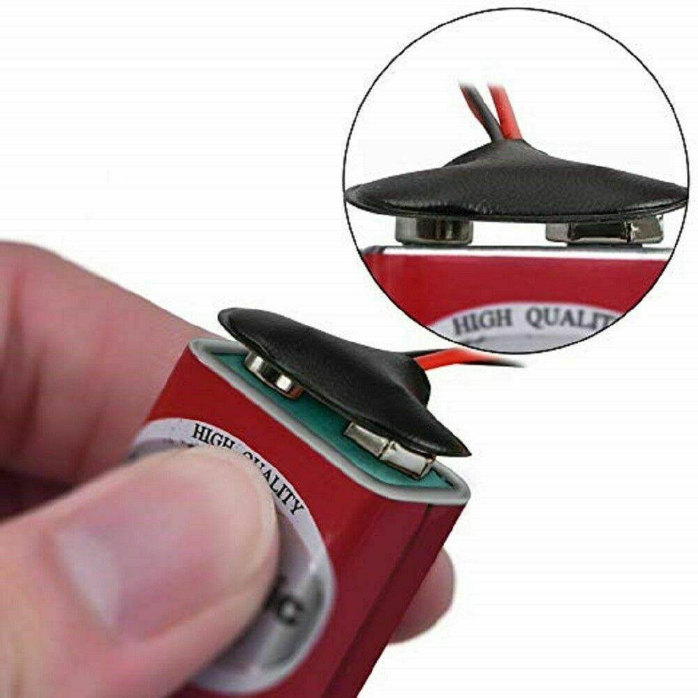 New Pack of 2x 9V Battery Connector Snap Clip Wire Connector Lead ...