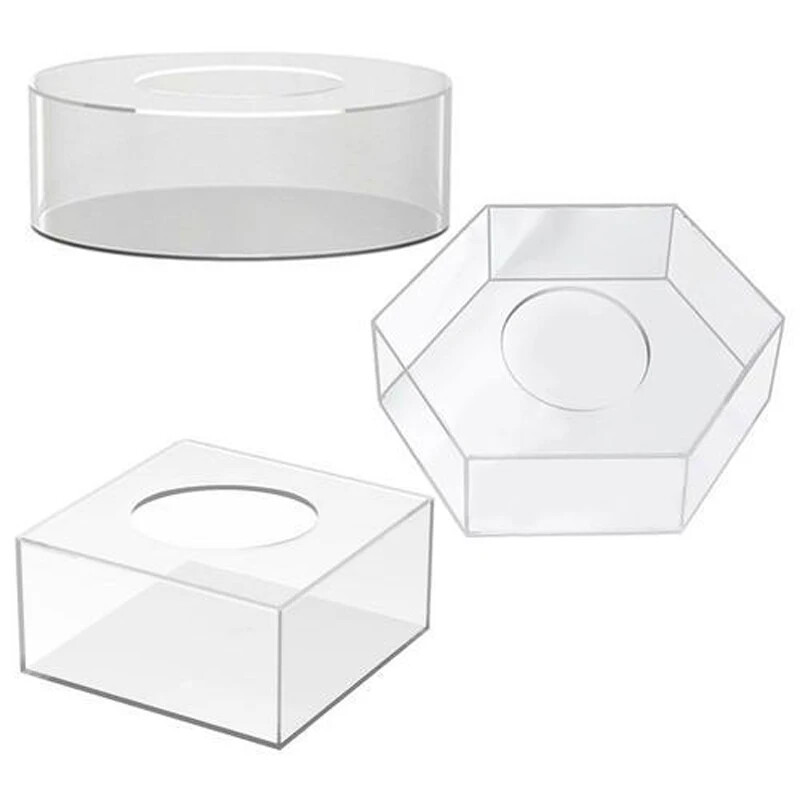 Acrylic Fillable Cake Board Blank Stand Clear Box Light Sticker ...