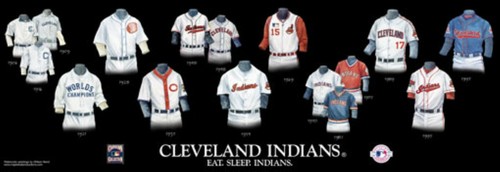 Framed and Matted Evolution History Cleveland Indians Uniforms Print | eBay