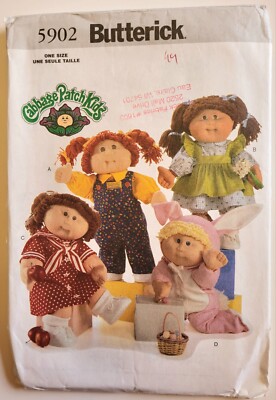 Butterick 5902 Cabbage Patch Kids Clothes Pattern Overalls Shirt ...