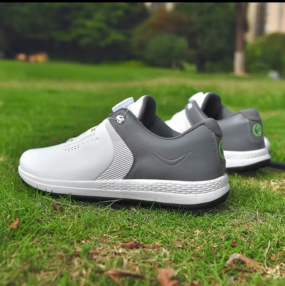 Men’s Spikeless Golf Shoes | White & Grey | Size 9 | Boa Twist Dial ...
