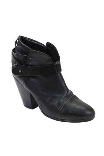 Rag & Bone Womens Leather Round Toe Pull On Ankle Boots Black Size 36 6 ...