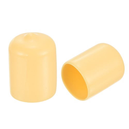 50pcs Round Rubber End Caps 3/4"(20mm) Beige Cover Screw Thread ...